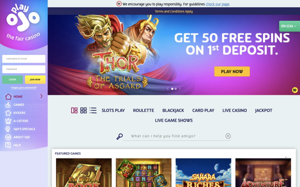 PlayOJO Casino Review 80 Free Spins On First Deposit